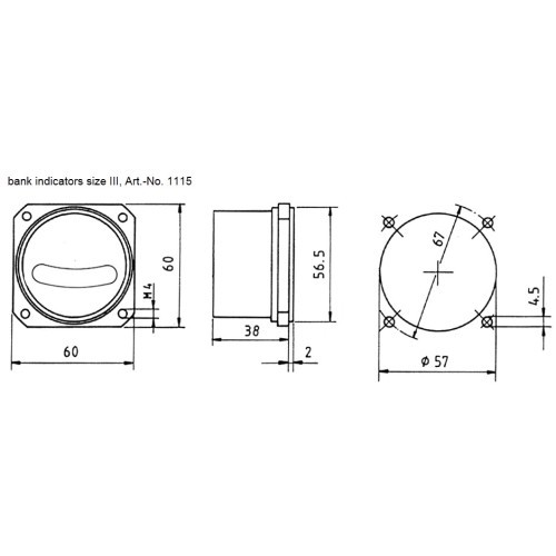 Winter-1115, Ball Bank Indicator, Model: QM III